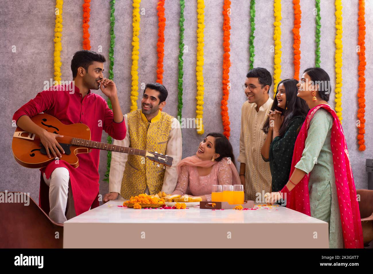 Colleagues celebrating Diwali together in office Stock Photo - Alamy