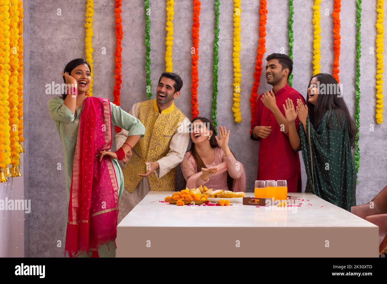 Colleagues celebrating Diwali together in office Stock Photo - Alamy