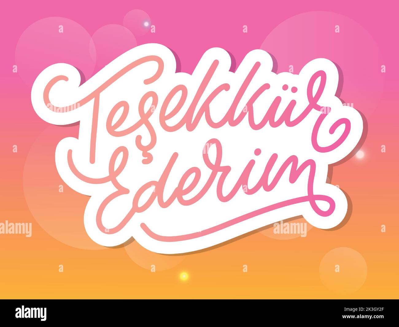 Text in the Turkish: Thank you. Lettering. Ink illustration. Modern ...