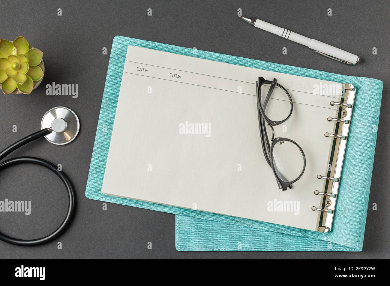 Medical desk concept. flat lay Stock Photo - Alamy