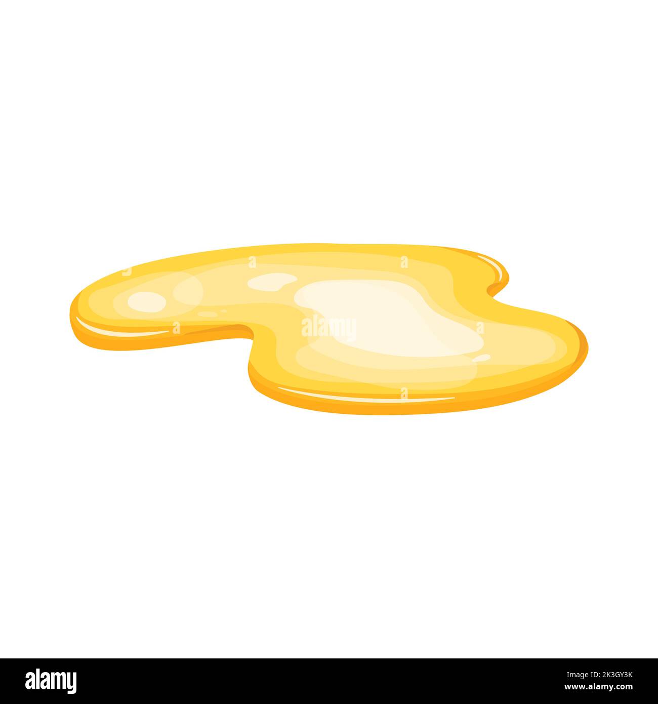 Puddle of yellow oil isolated. Honey, urine or gasoline gold liquid ...