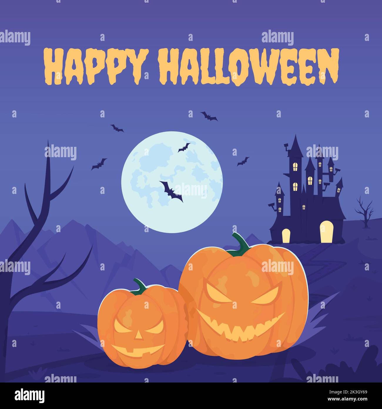 Spooky Halloween festival greeting card template Stock Vector Image ...