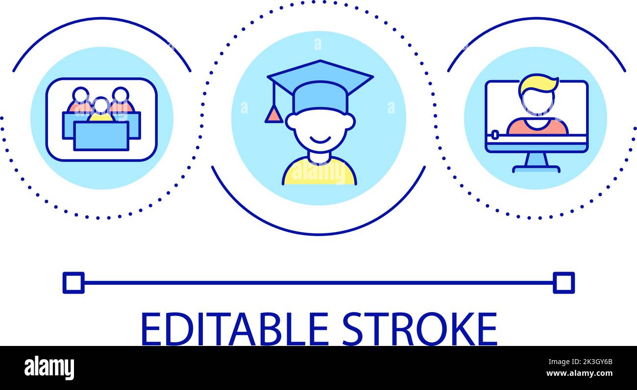 Distance school education loop concept icon Stock Vector Image & Art - Alamy