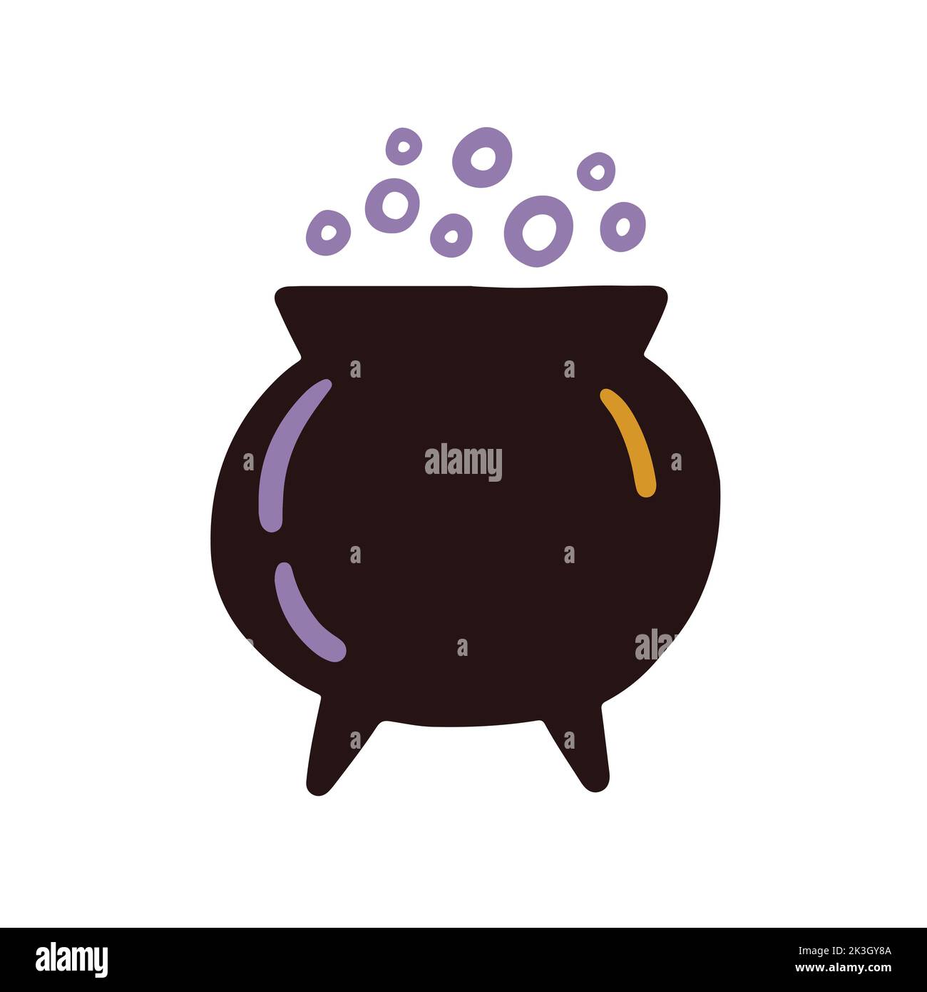 Halloween cauldron with poison, isolated on white background Stock ...