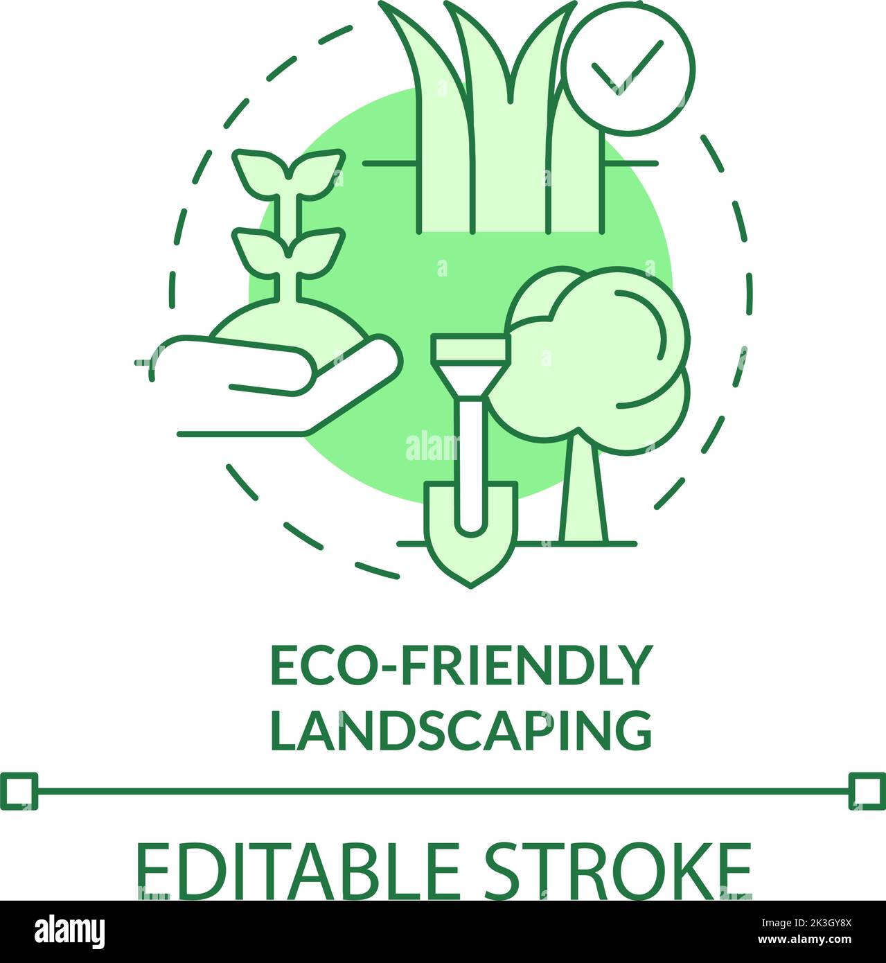 Eco friendly landscaping green concept icon Stock Vector Image & Art ...