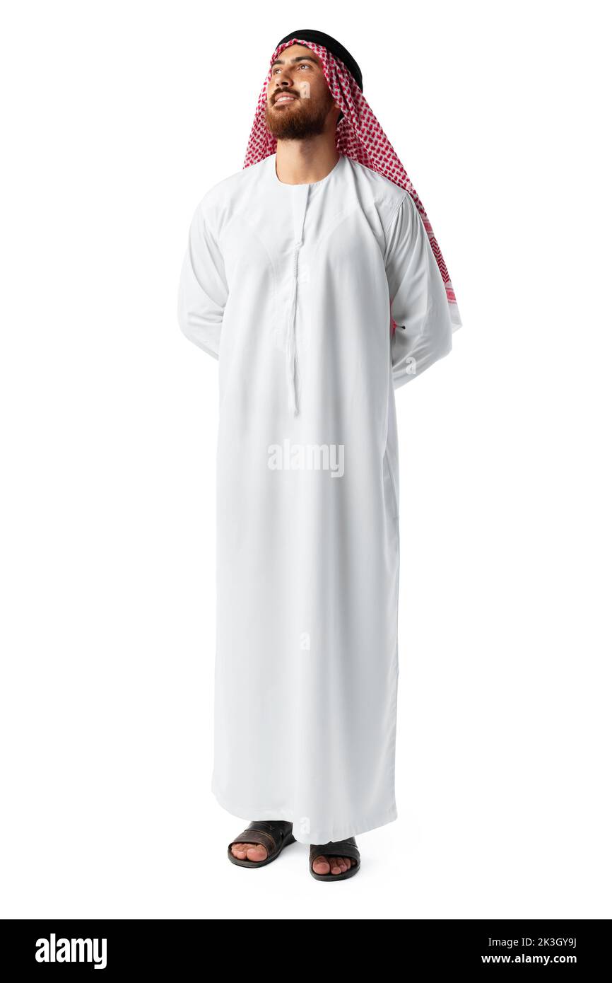 Studio portrait happy arabian man Cut Out Stock Images & Pictures - Alamy