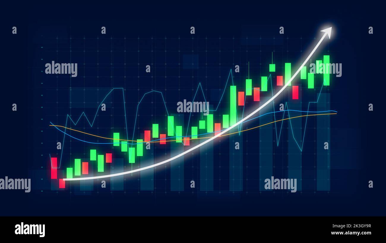 Sales chart graph showing increasing hi-res stock photography and ...