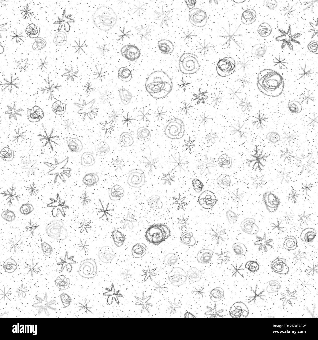 Hand Drawn Snowflakes Christmas Seamless Pattern. Subtle Flying Snow ...