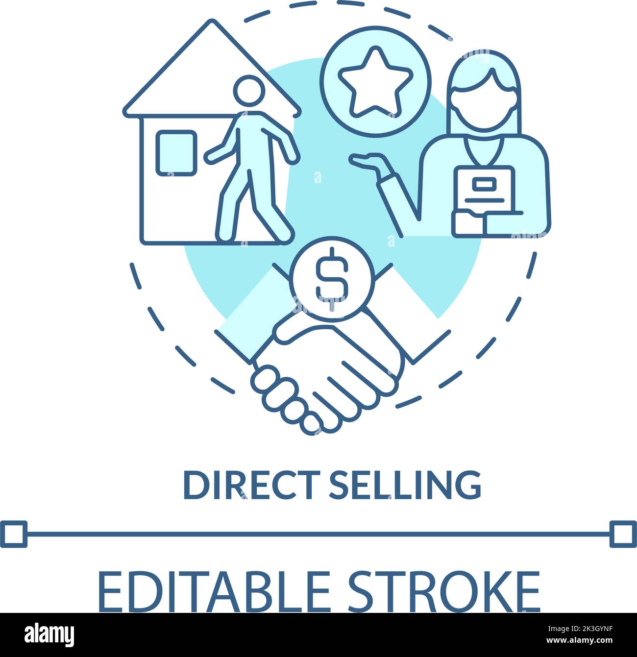 Direct selling turquoise concept icon Stock Vector Image & Art - Alamy