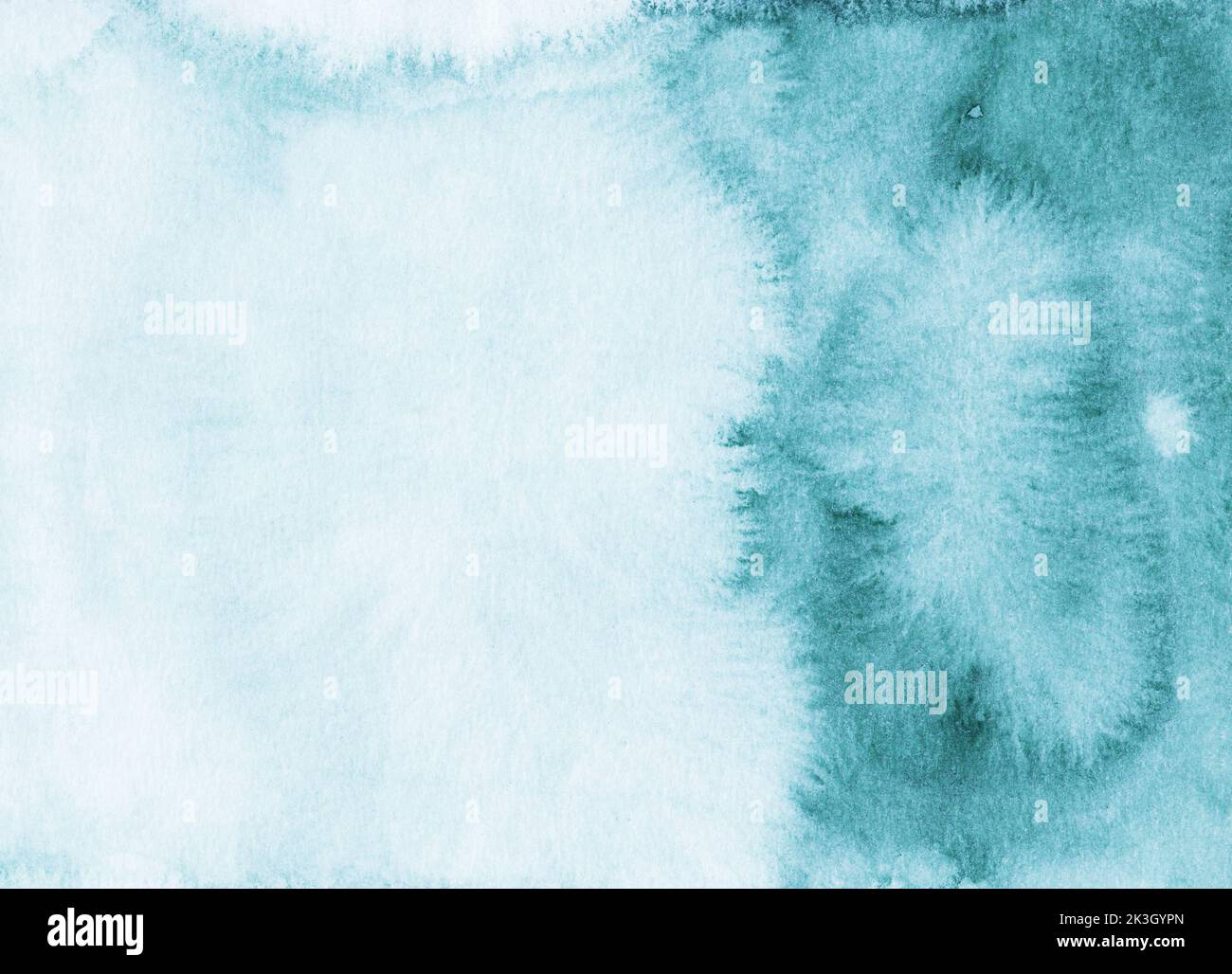 Watercolor sea blue gradient background texture. Stains on paper, hand ...