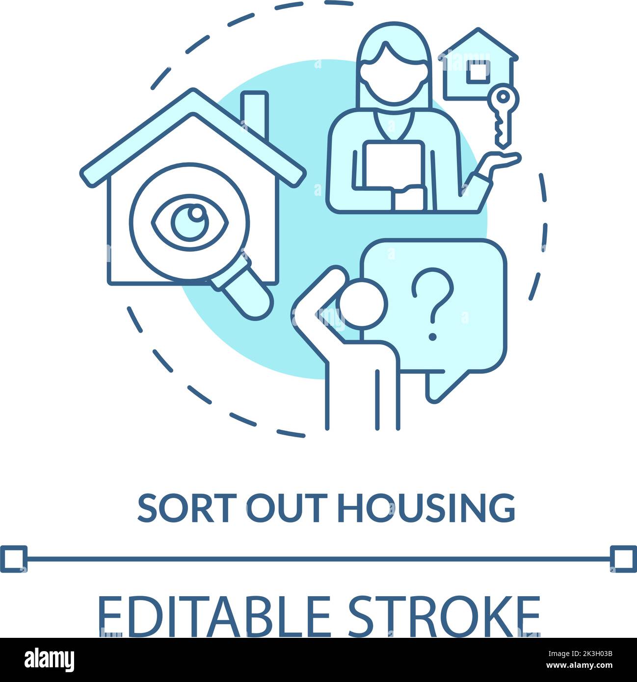 Sort out housing turquoise concept icon Stock Vector Image & Art - Alamy