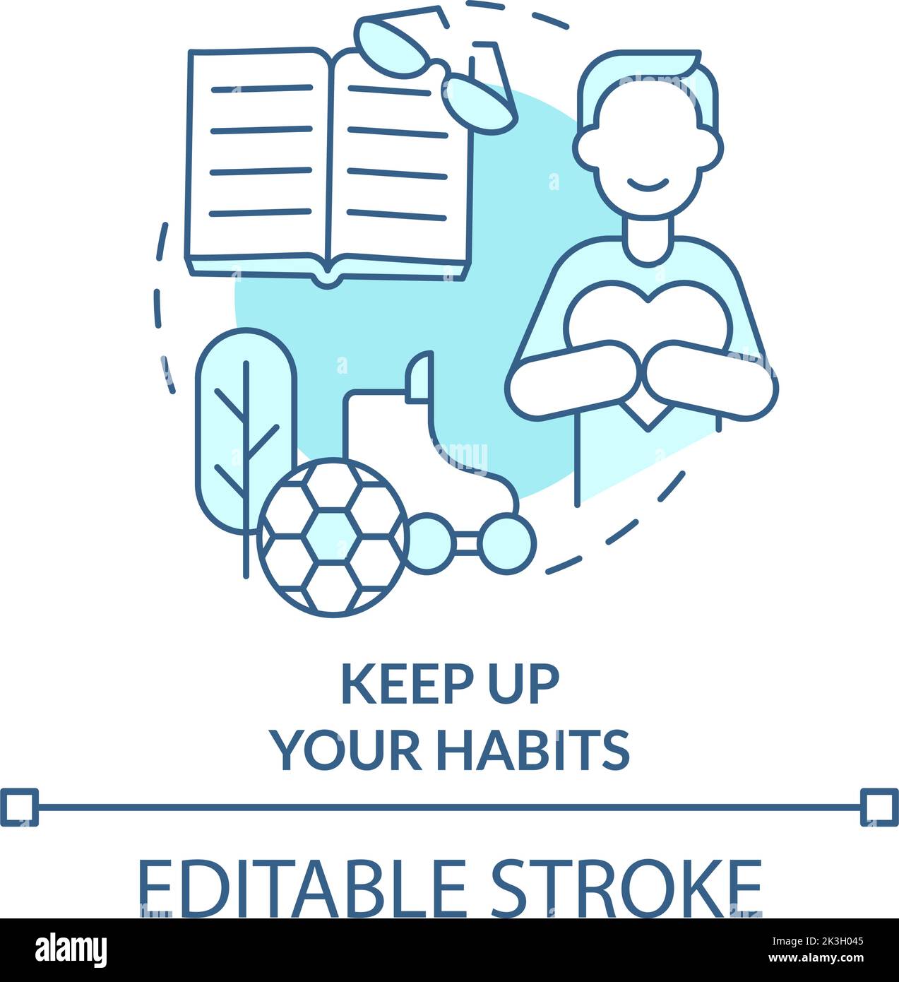 Keep up your habits turquoise concept icon Stock Vector Image & Art - Alamy