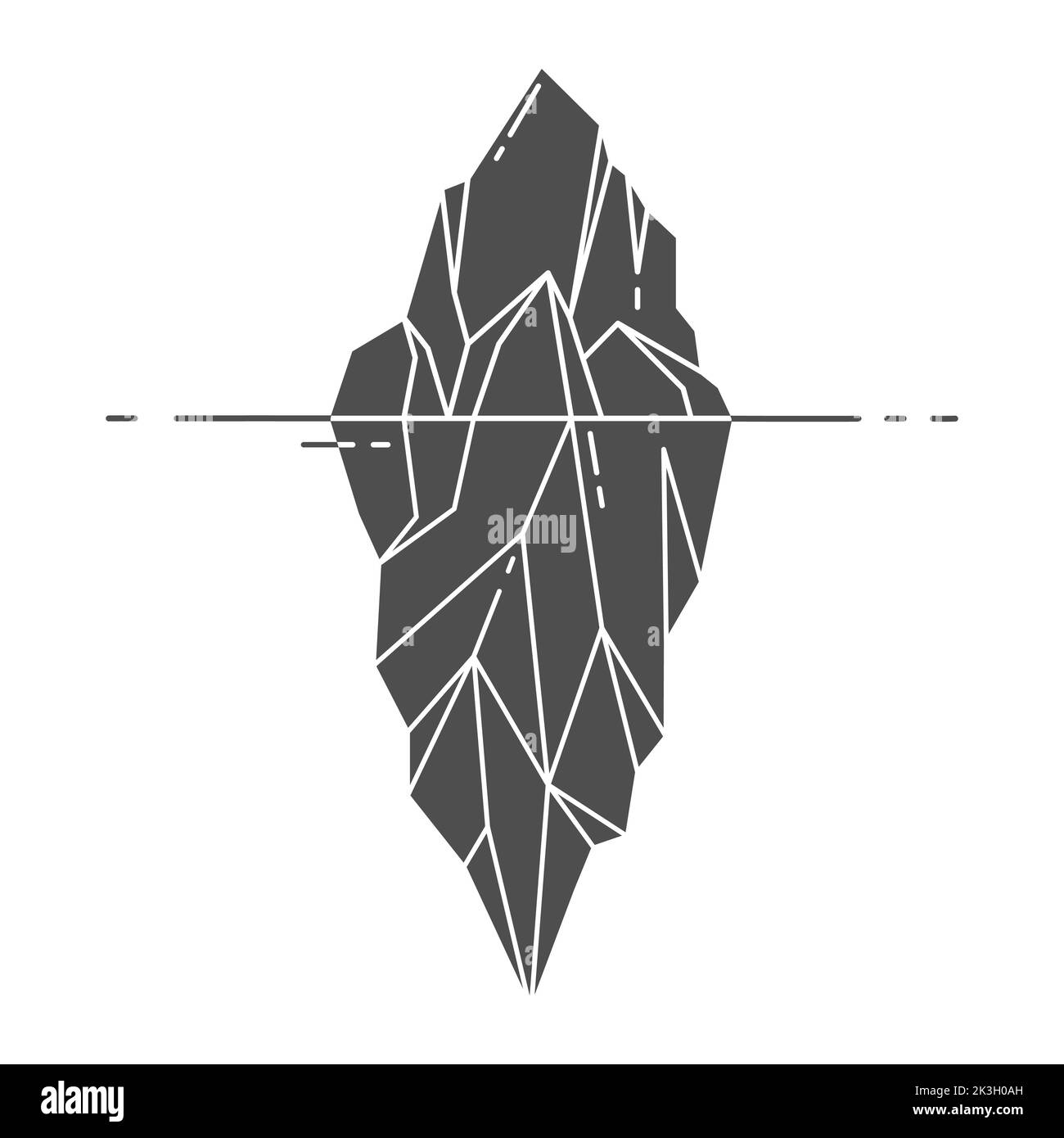 Iceberg icon in glyph style. Floating glacier mountain in arctic ocean ...