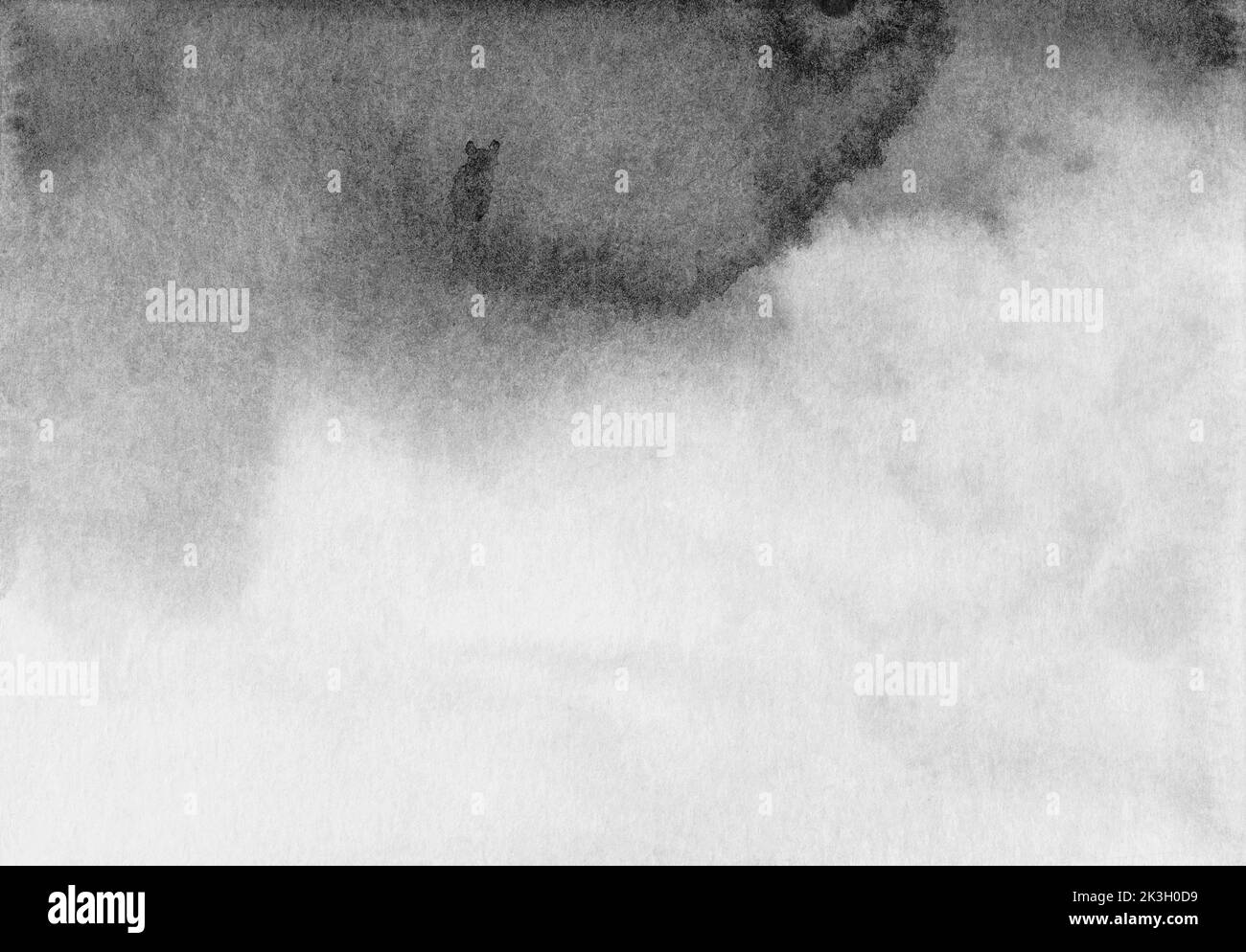 Watercolor black and white gradient background texture. Aquarelle ...