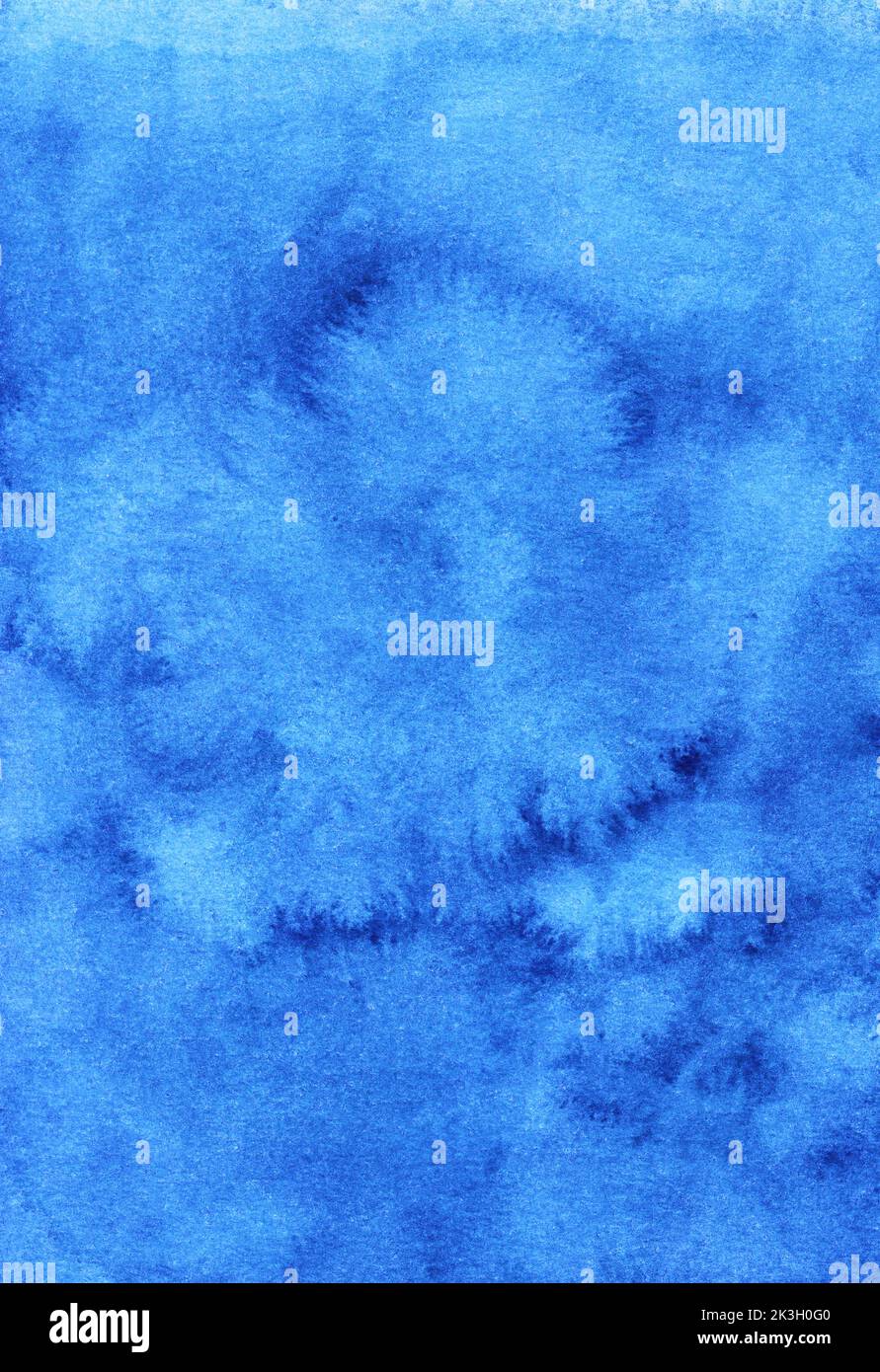 Watercolor calm blue background texture. Cerulean color backdrop ...