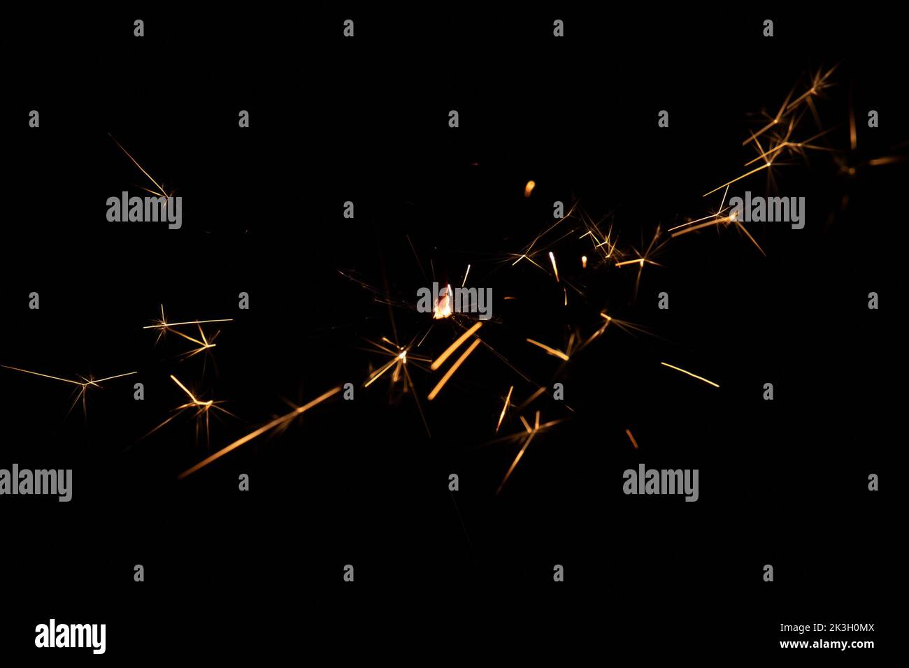 Best photo of real sparkler with sparks on black background for overlay ...