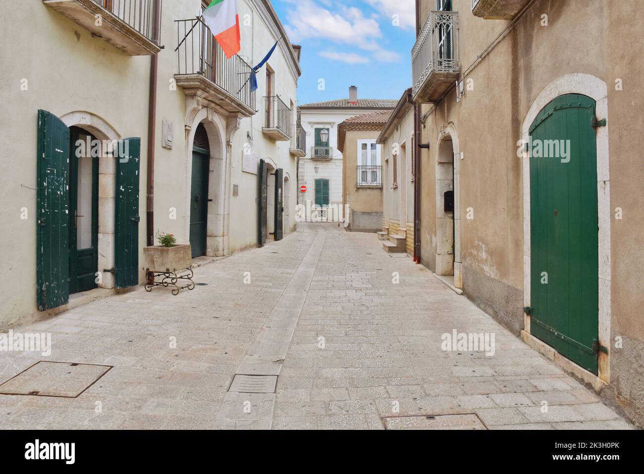 A small street between the houses of Frigento, a rural village in the ...