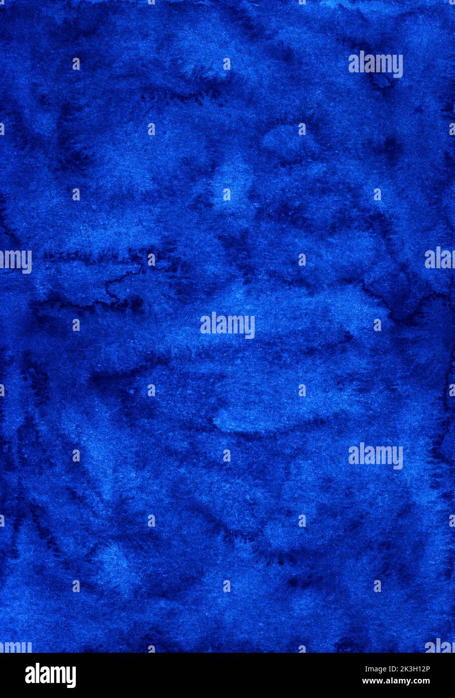 Watercolor deep azure blue background texture. Old watercolour backdrop ...