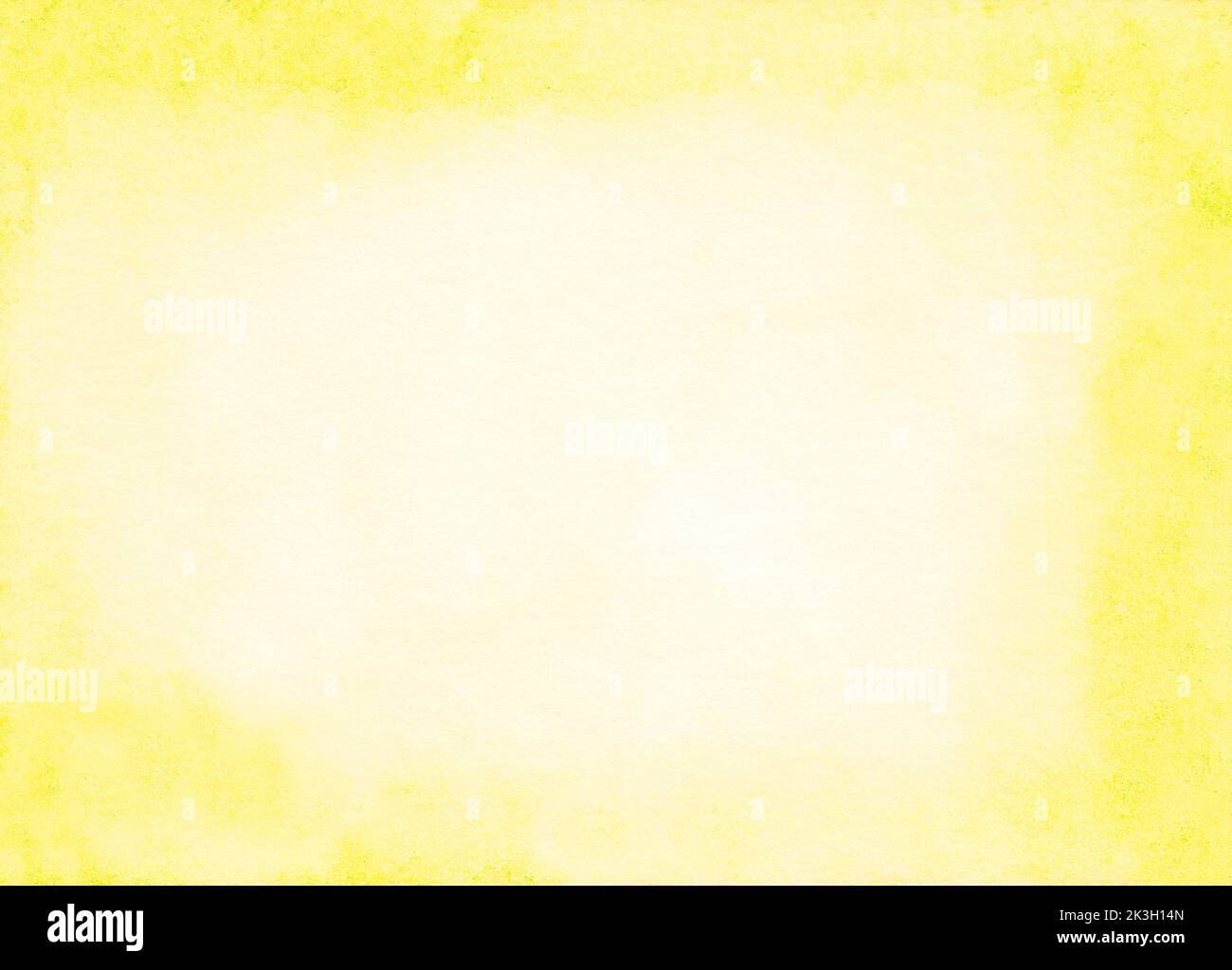 Watercolor bright yellow background texture with space for text ...