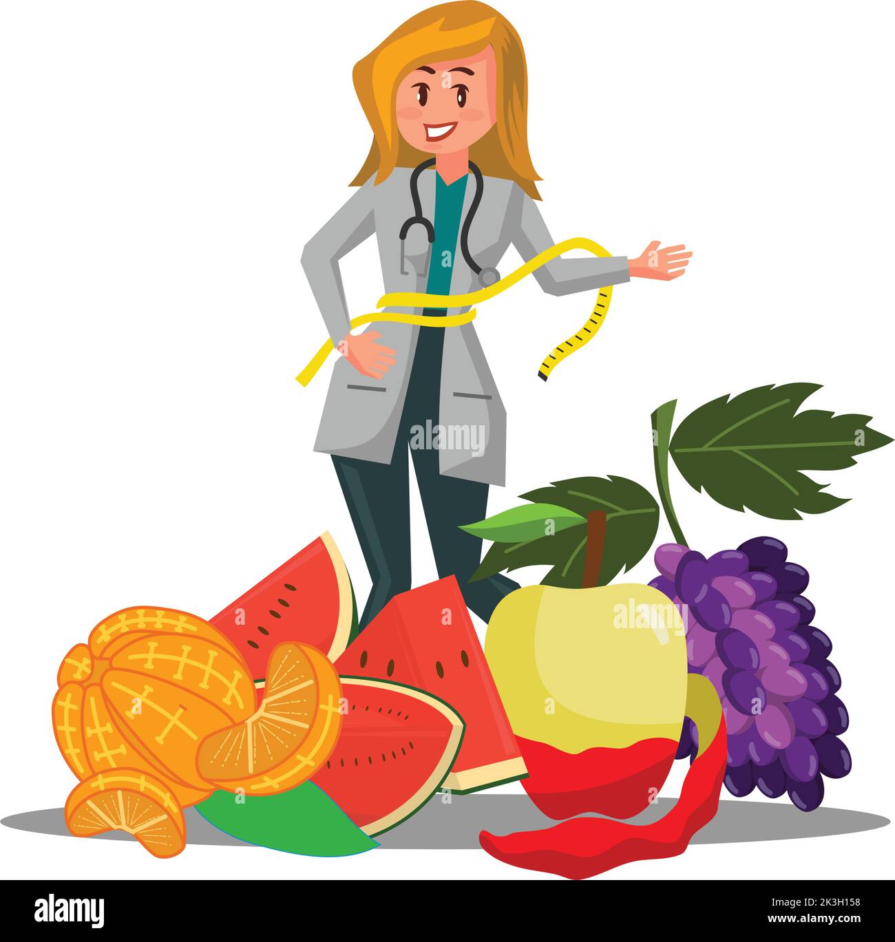 Cartoon illustration nutritionist woman hi-res stock photography and ...