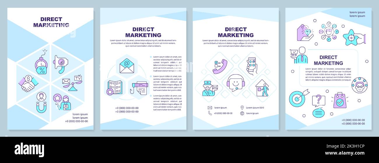 Direct marketing blue brochure template Stock Vector Image & Art - Alamy