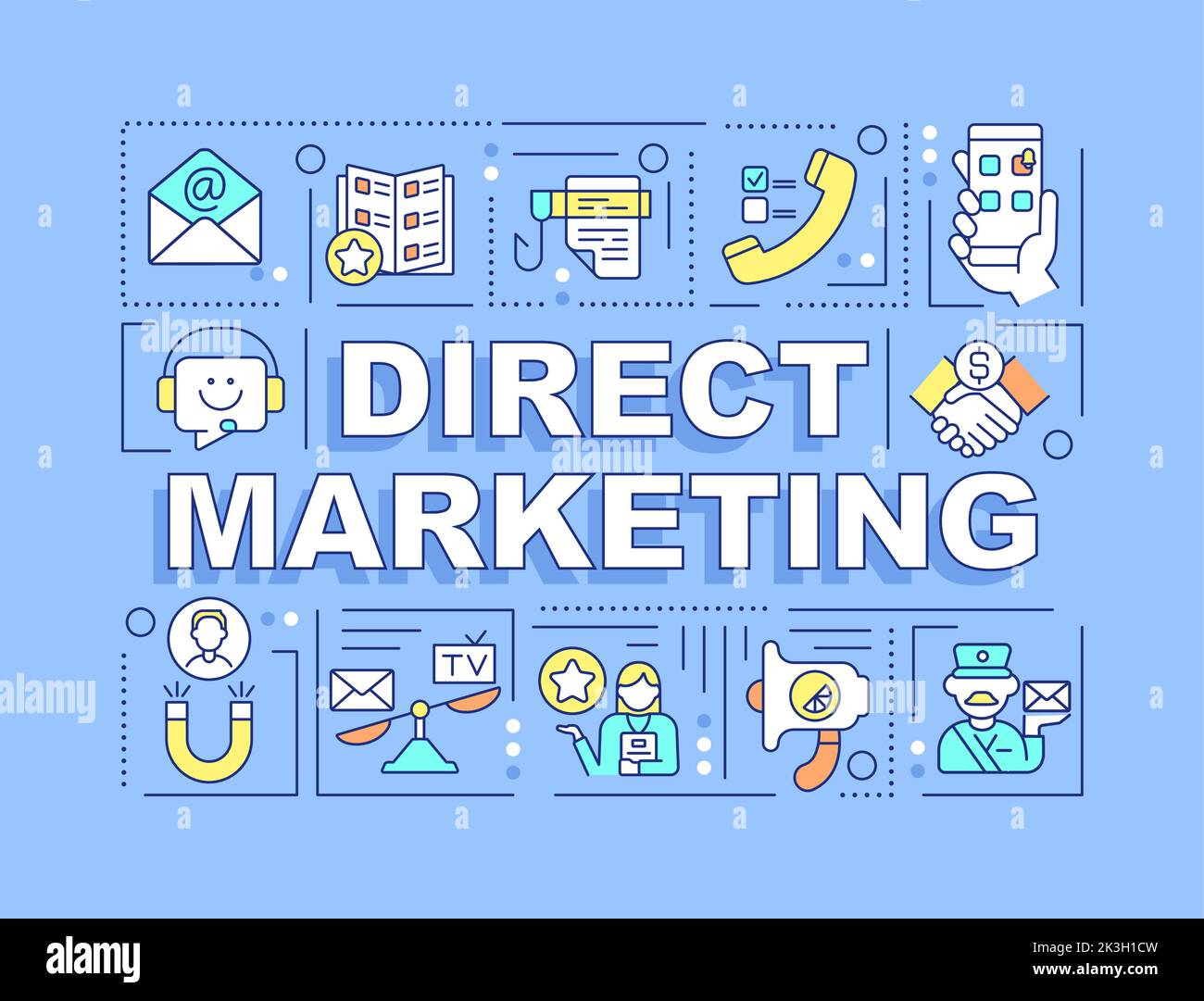 Direct marketing word concepts blue banner Stock Vector Image & Art - Alamy