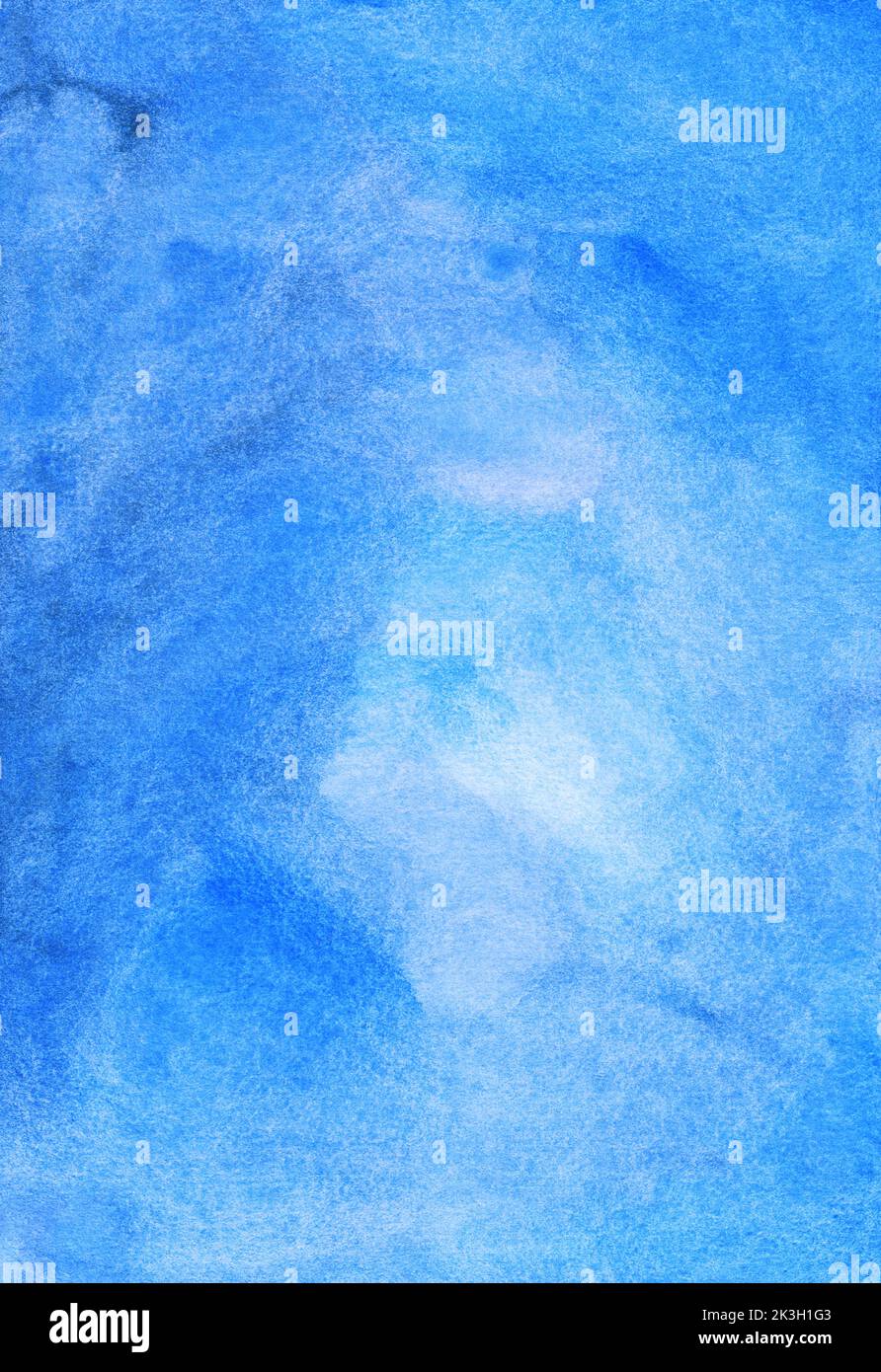 Watercolor calm blue background painting texture. Vintage hand painted ...