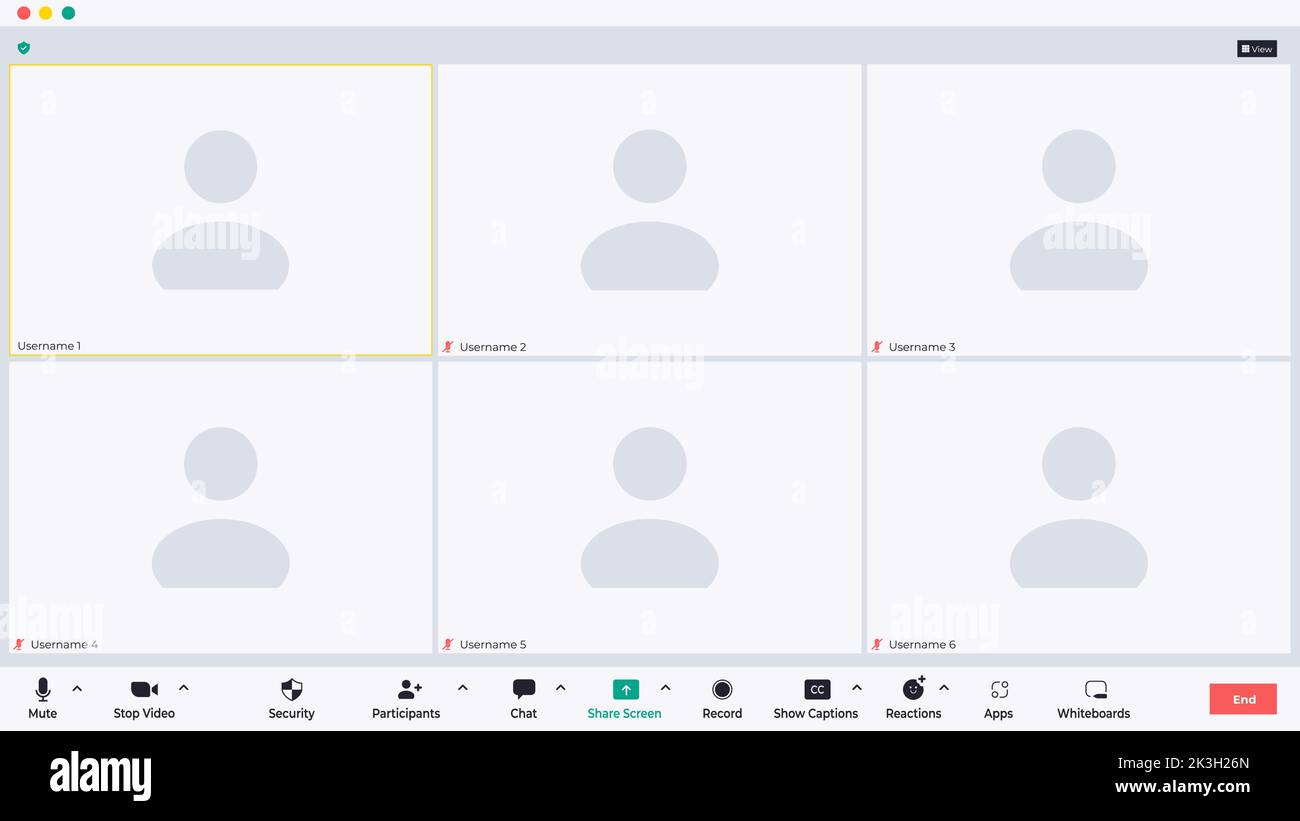 Template video conference user interface, video conference calls window ...