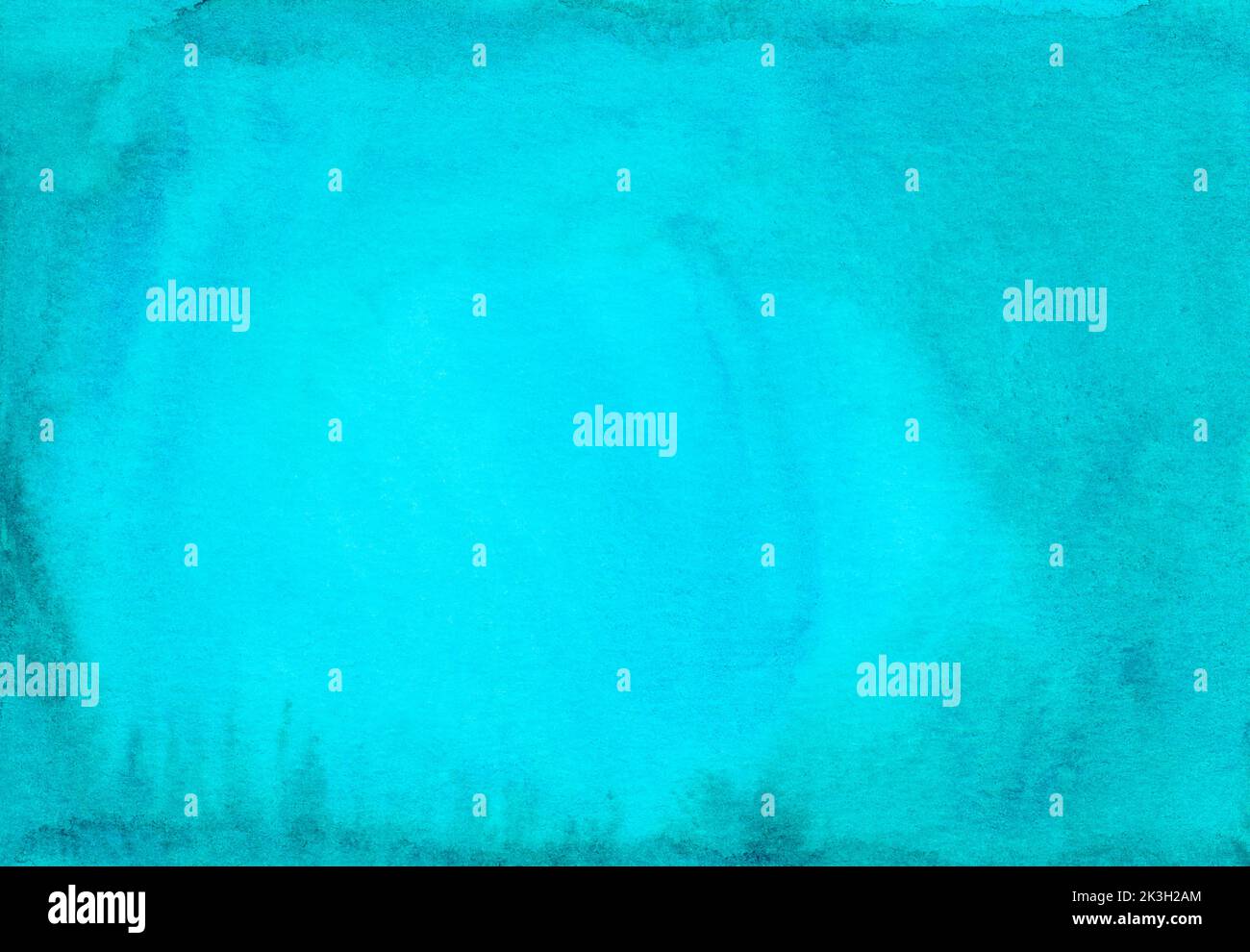 Watercolor deep turquoise background texture. Watercolour abstract ...