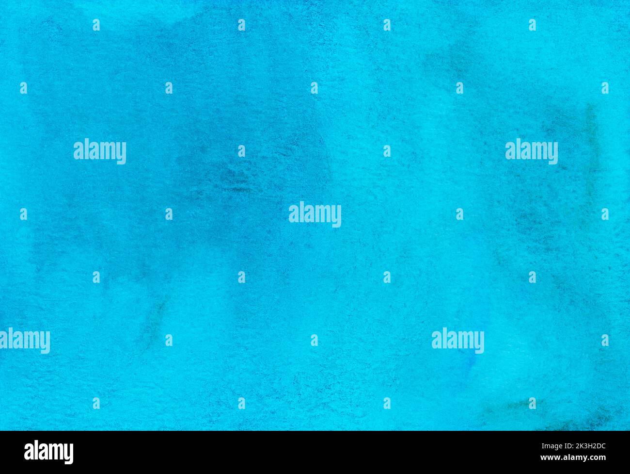 Watercolor bright turquoise background painting. Watercolour deep sky ...