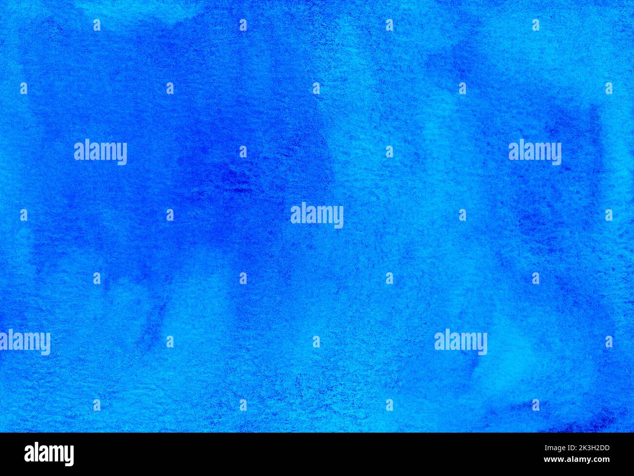 Watercolor azure blue background painting. Watercolour deep sky blue ...