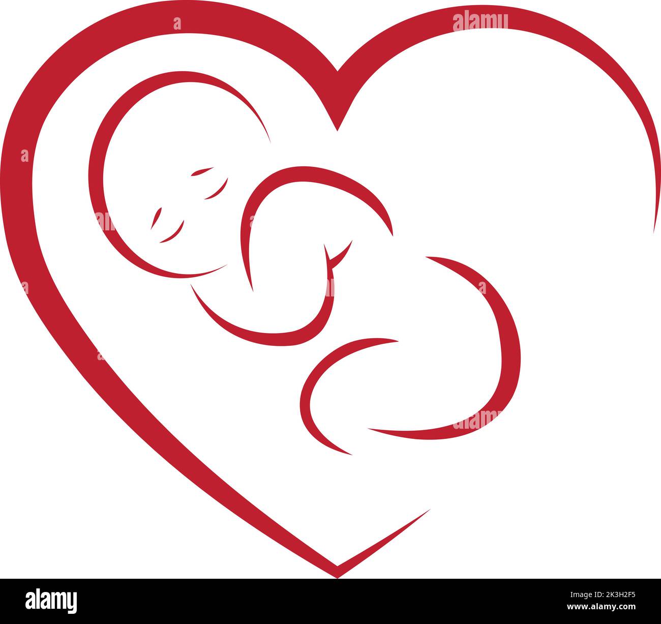 Heart and toddler, child, baby, midwife, pediatrician, logo Stock ...