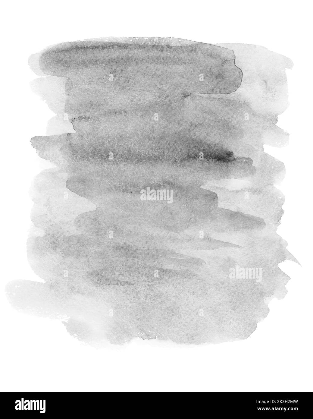 Watercolor gray spot on white background. Monochrome stains on paper ...