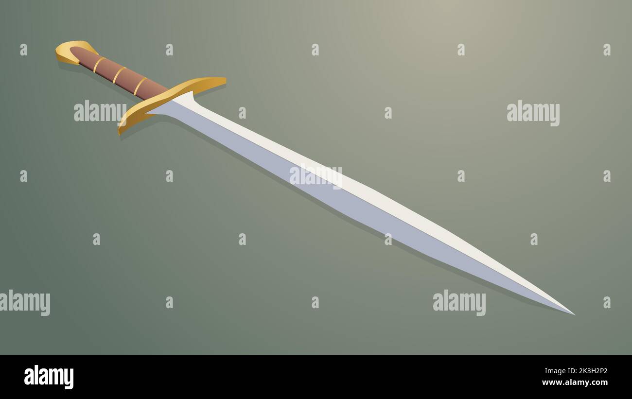 Metal Sword, straight swords, Asia sword, vector realistic sword ...