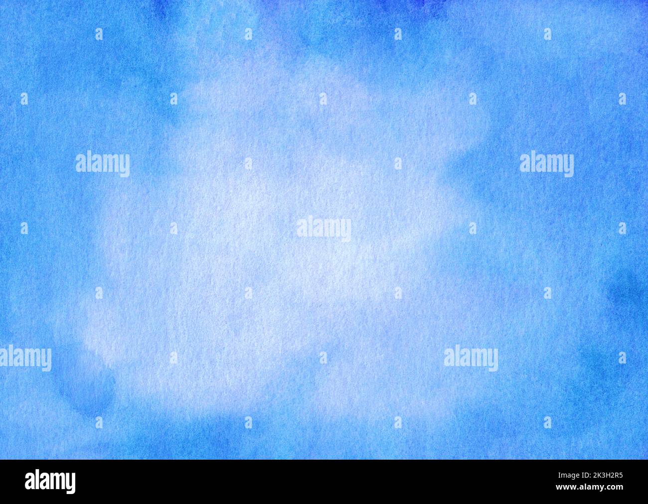 Watercolor light blue background texture with space for text hand ...