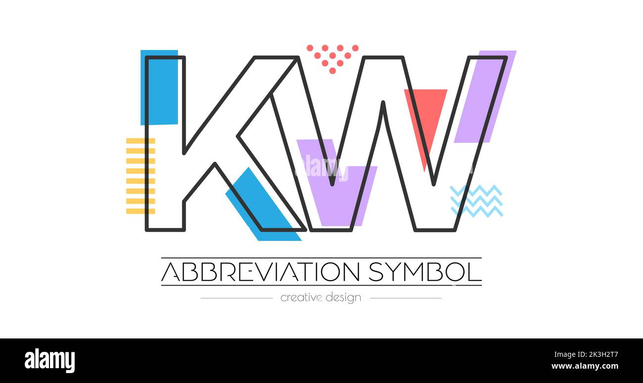 Letters K and W. Merging of two letters. Initials logo or abbreviation ...