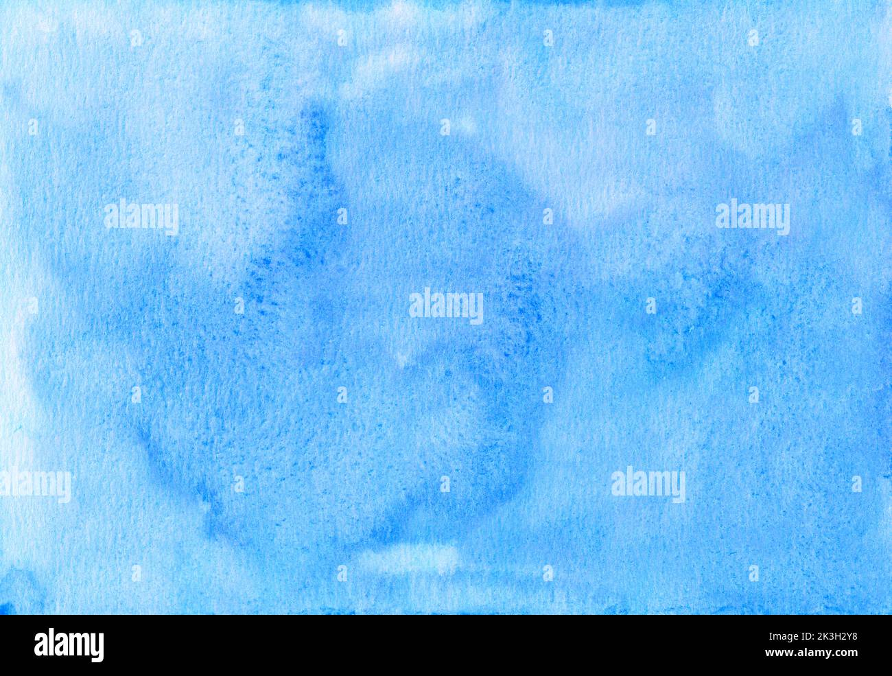 Watercolor watery light blue background painting. Hand painted ...