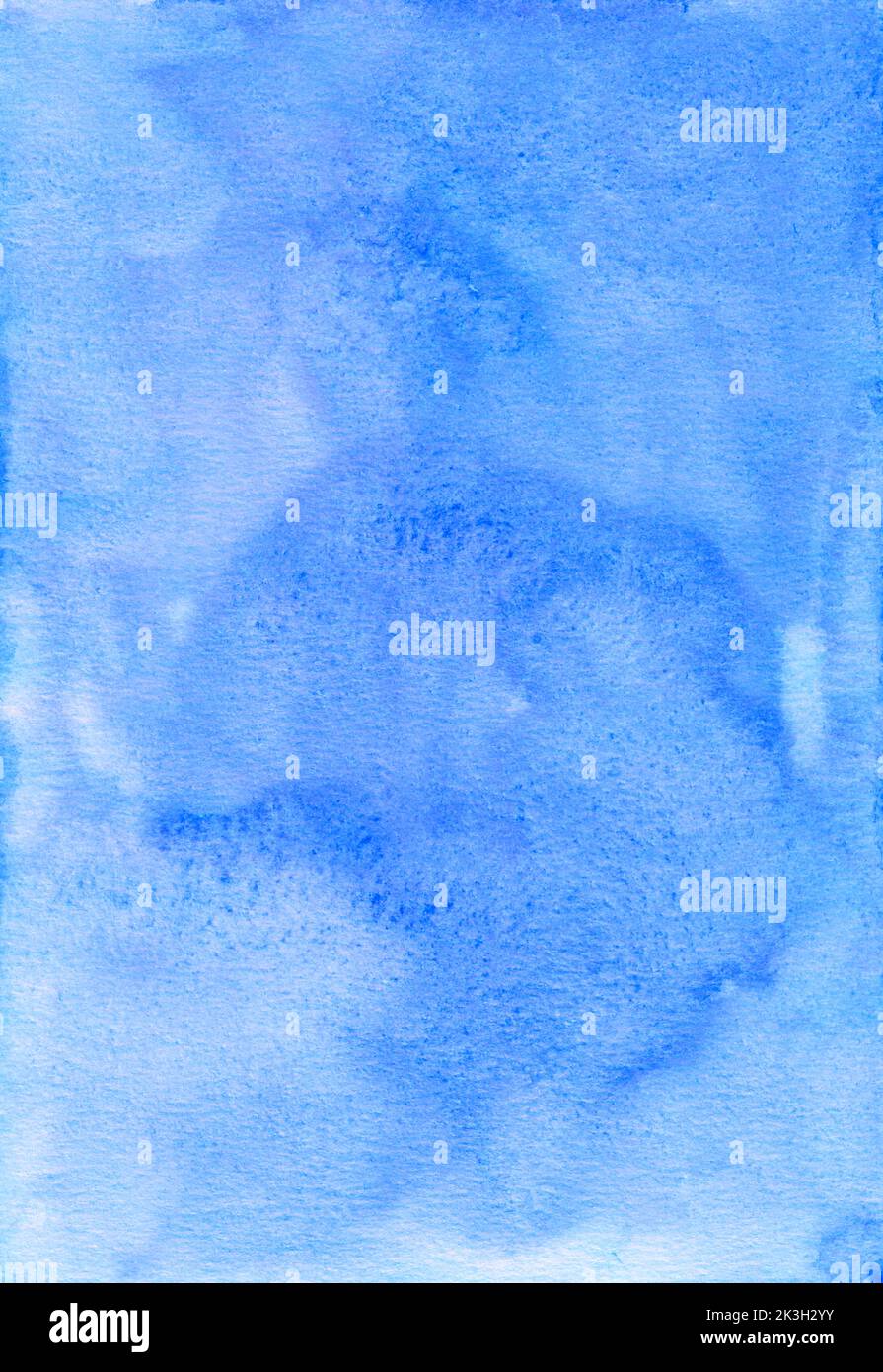 Watercolor watery light blue background painting. Hand painted Stock ...