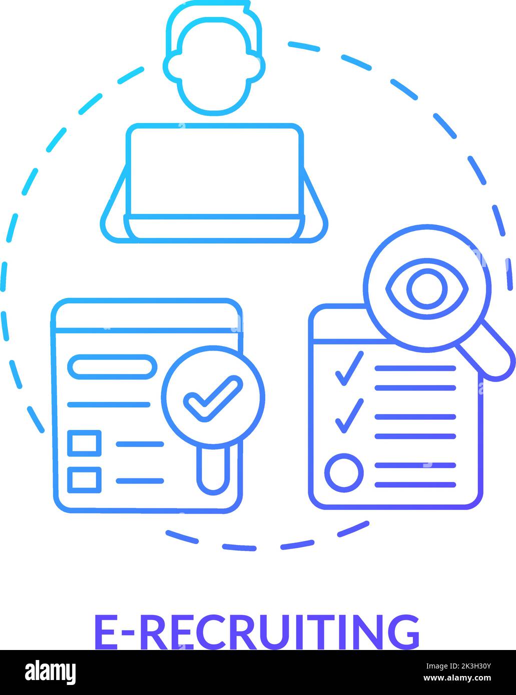 E-recruiting blue gradient concept icon Stock Vector Image & Art - Alamy