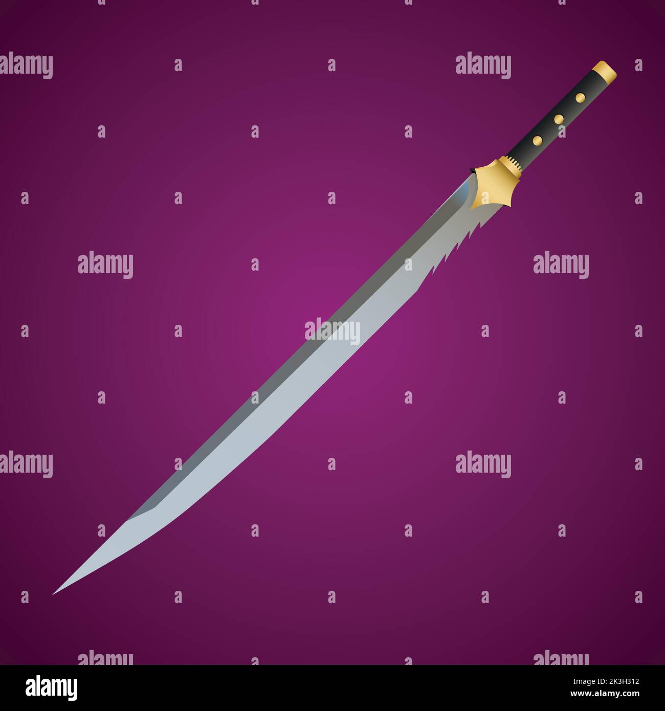 Metal Sword, straight swords, Asia sword, vector realistic sword ...