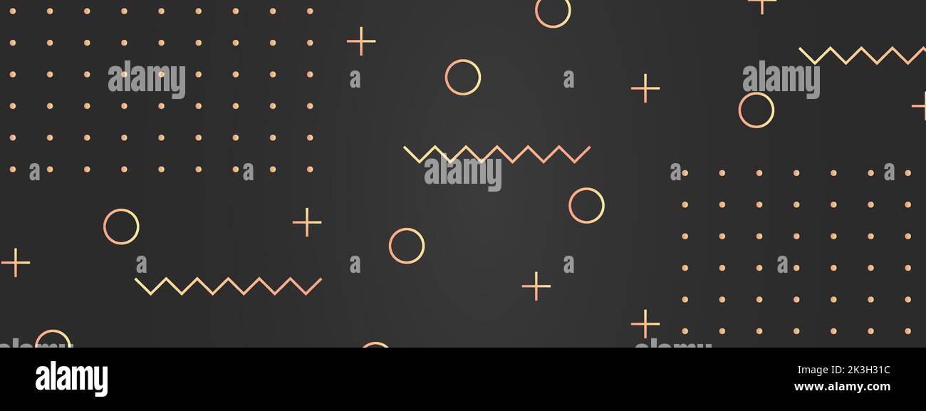 Modern abstract horizontal banner template with different geometric ...