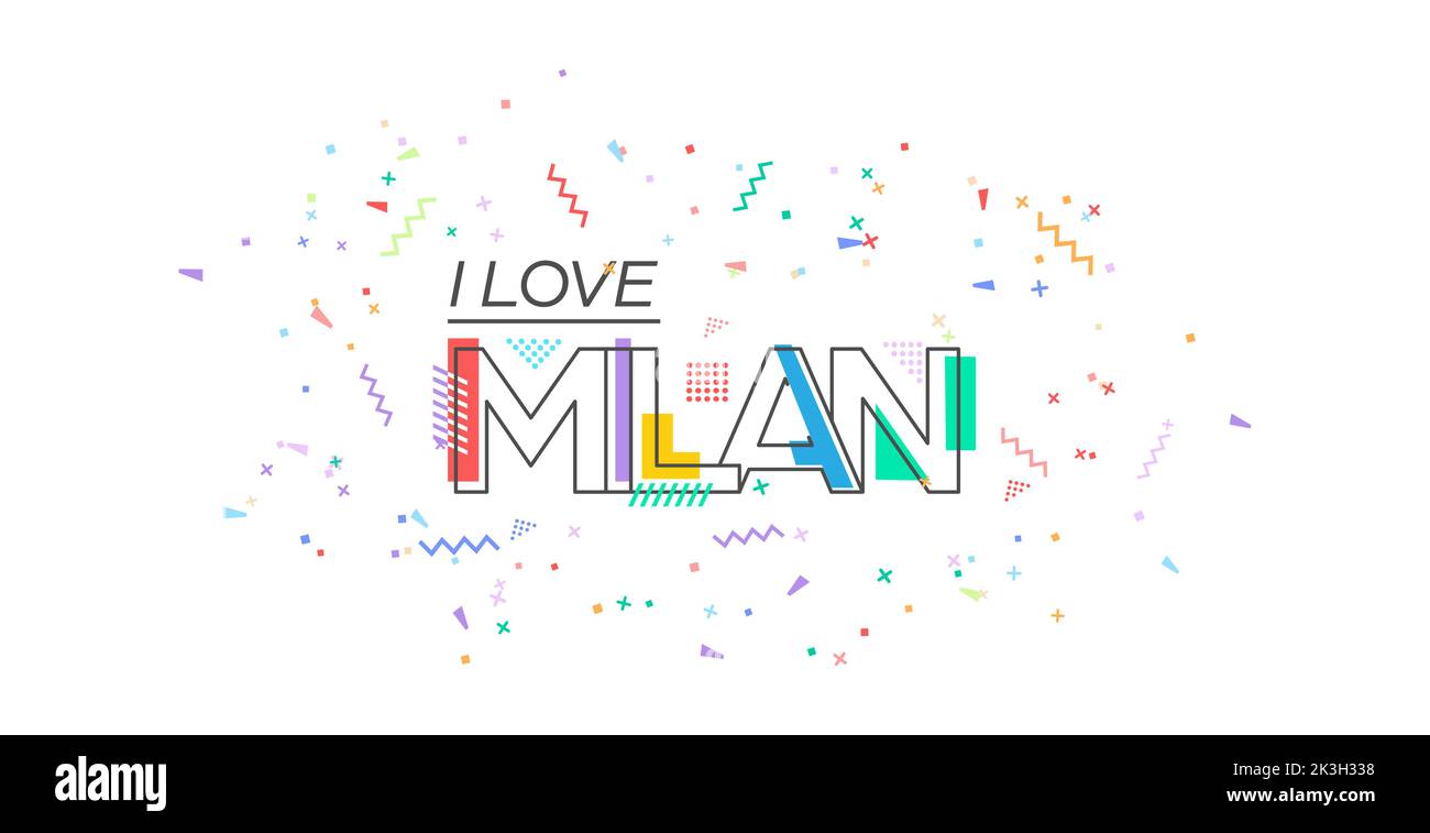 I love Milan. Vector lettering for postcards, posters, posters and ...