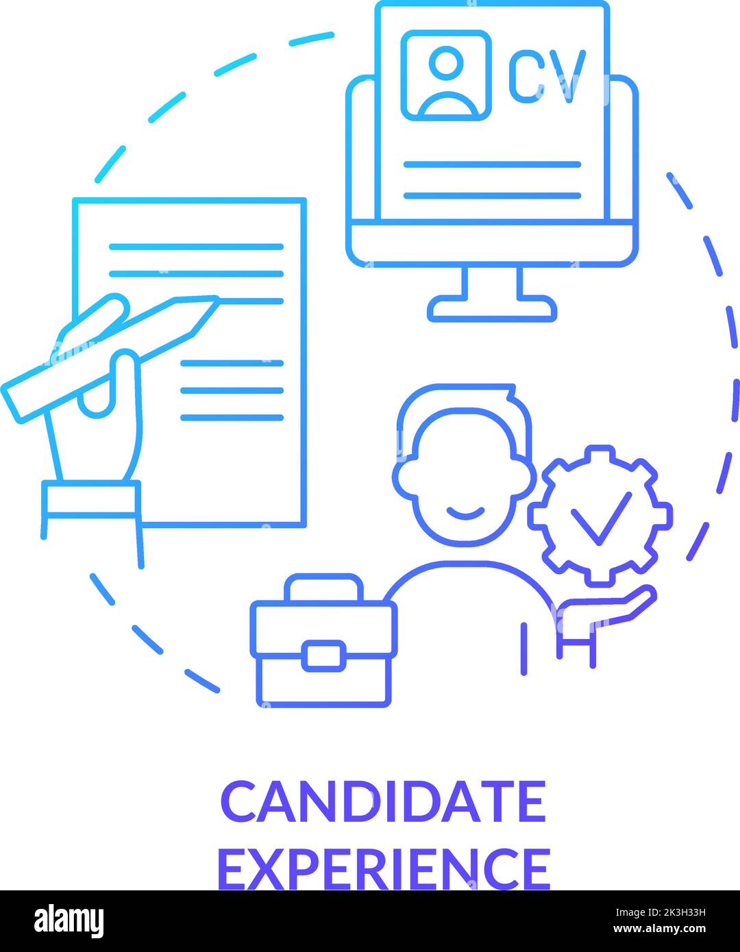 Candidate experience resume blue gradient concept icon Stock Vector Image & Art - Alamy