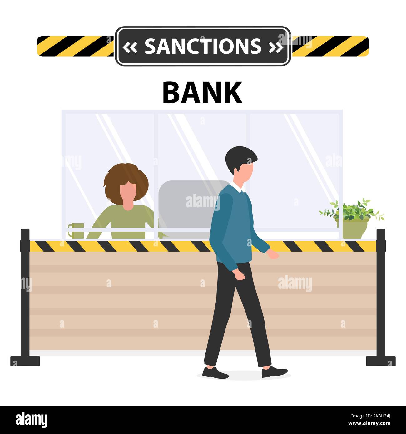 Vector illustration Person could not send or receive money due to ...