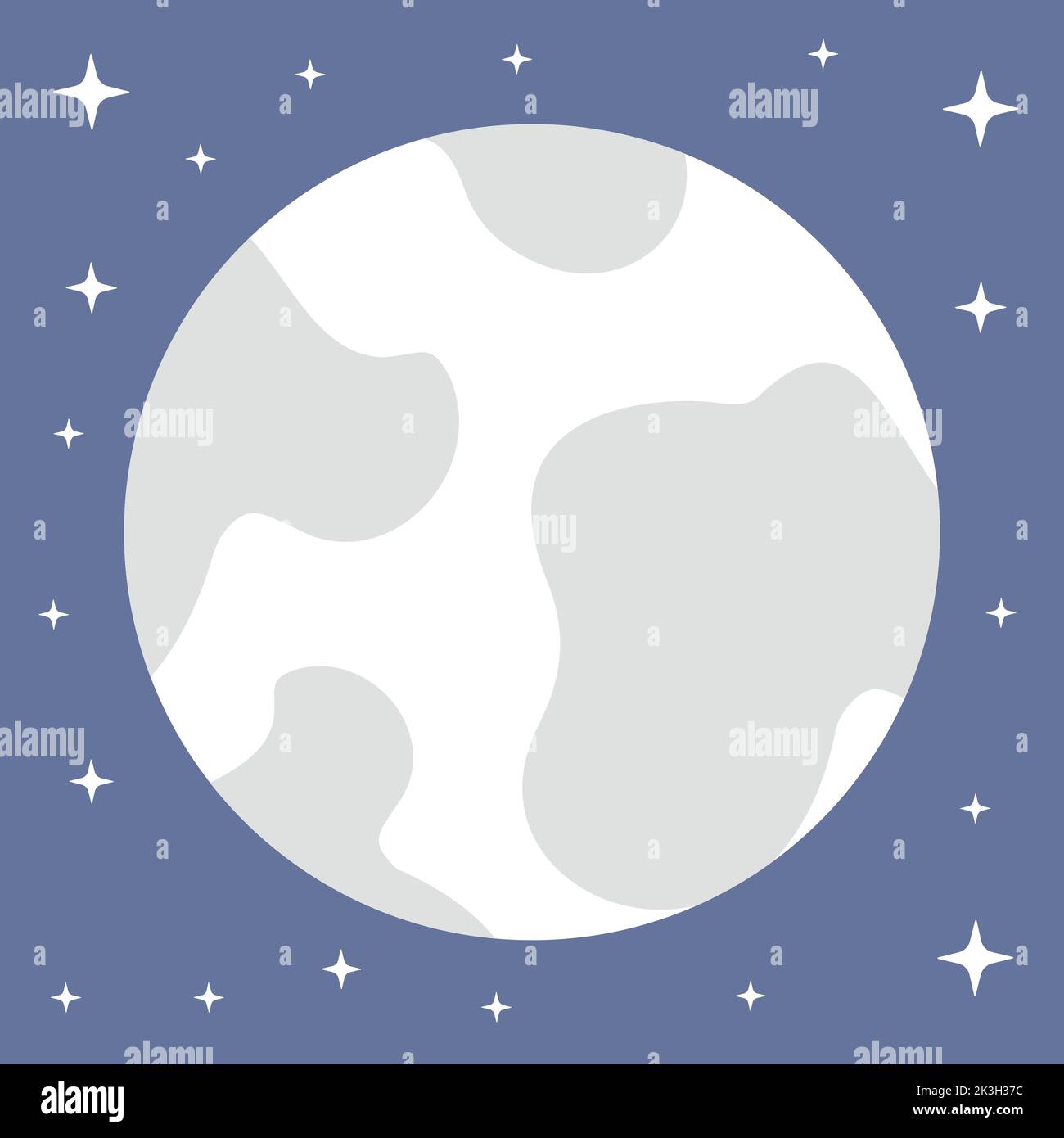 Vector flat hand drawn moon isolated on sky background Stock Vector ...