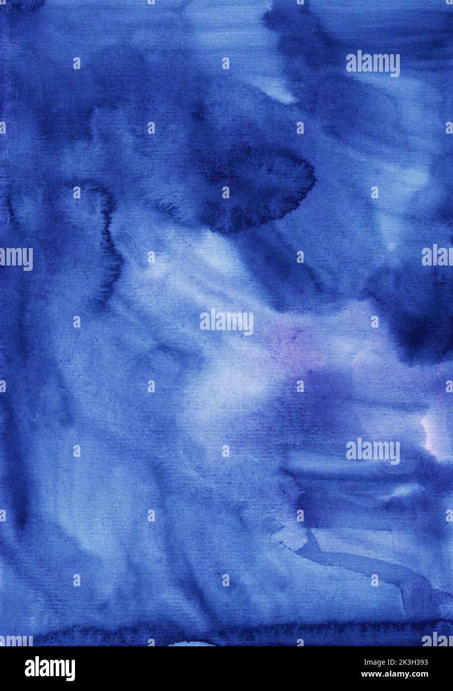 Watercolor deep blue background texture hand painted. Aquarelle indigo ...