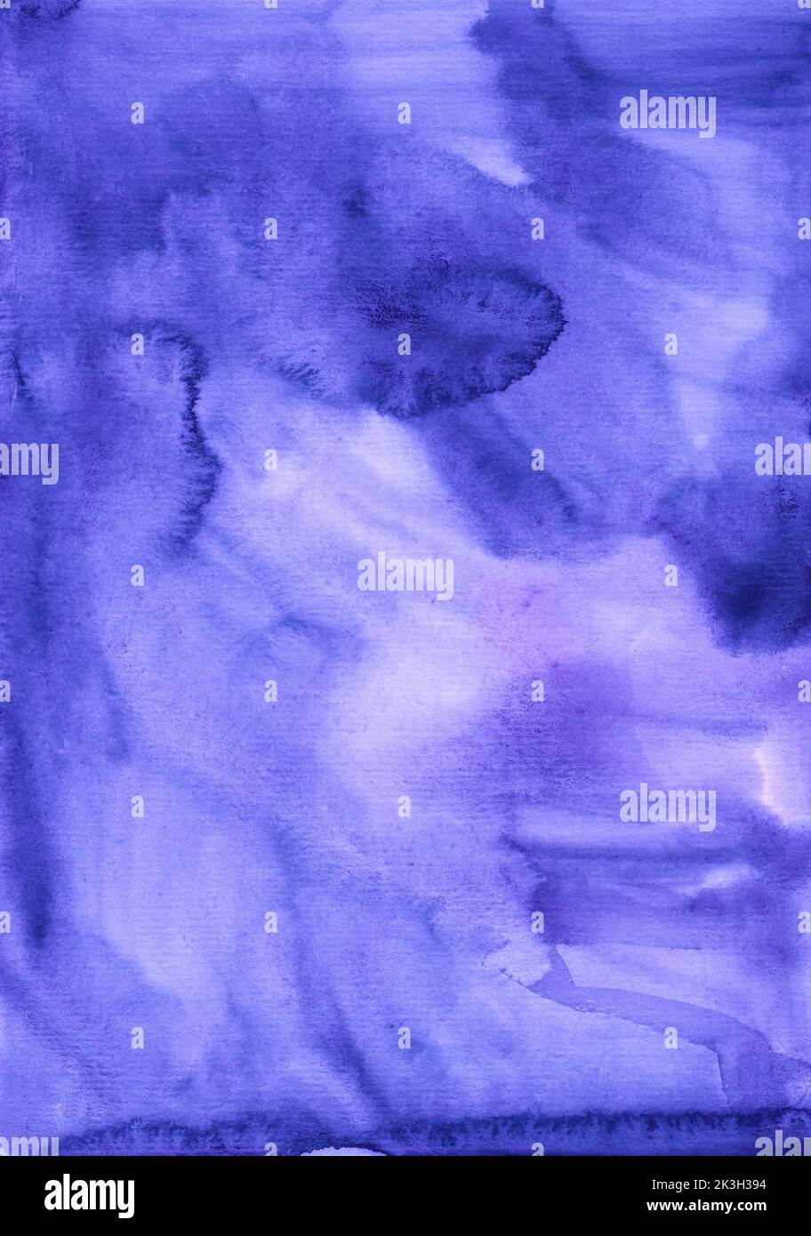 Watercolor deep blue liquid background. Aquarelle royal purple abstract ...