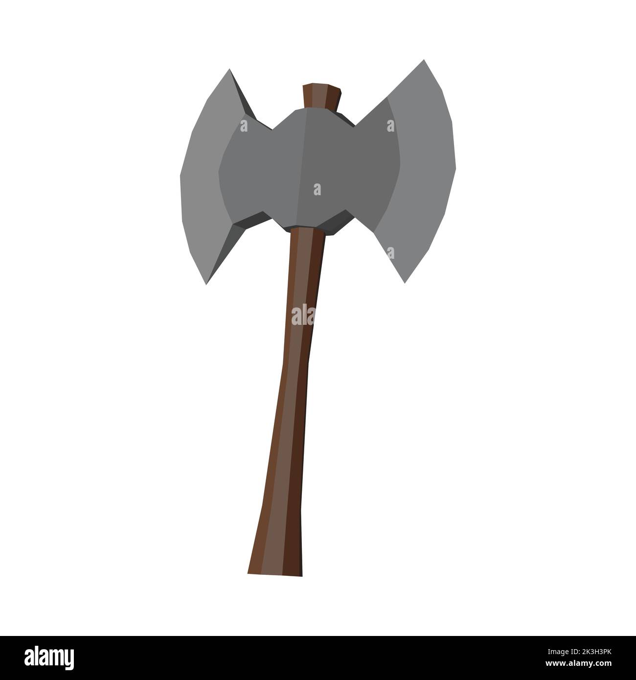 Wooden axe isolated on white background, metal axe with a handle made ...