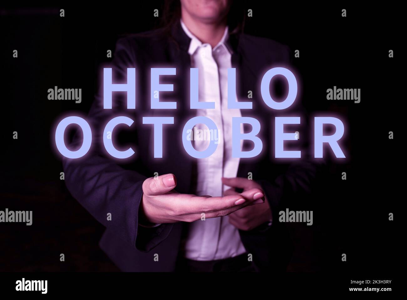 Hand writing sign Hello October. Business idea Last Quarter Tenth Month ...