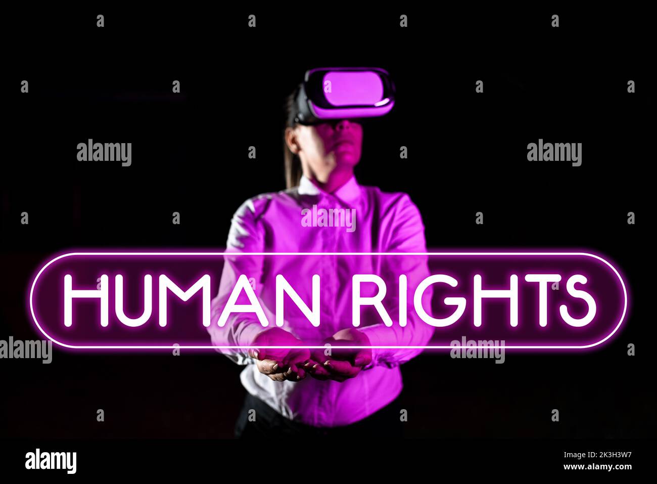 Conceptual Display Human Rights Word Written On Moral Principles